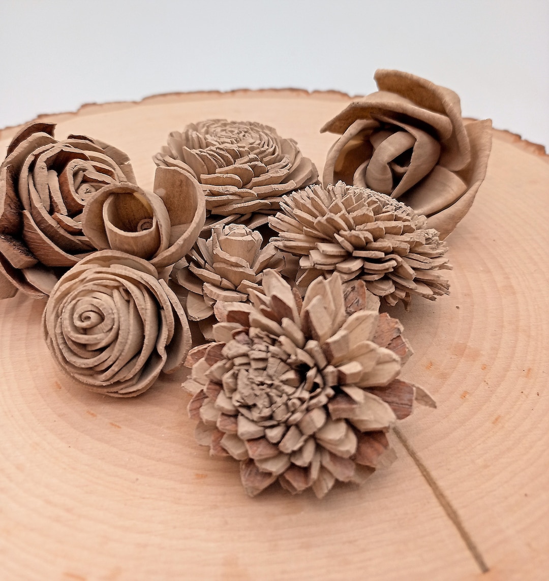 Small Sola Wood Flowers, Tiny Wood Flowers, Home Decor, Wooden Flowers ...