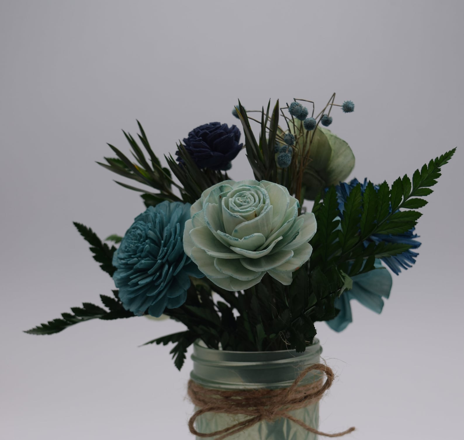 Sola Wood Flower Arrangement Blue Wood Flowers Wood Bouquet | Etsy