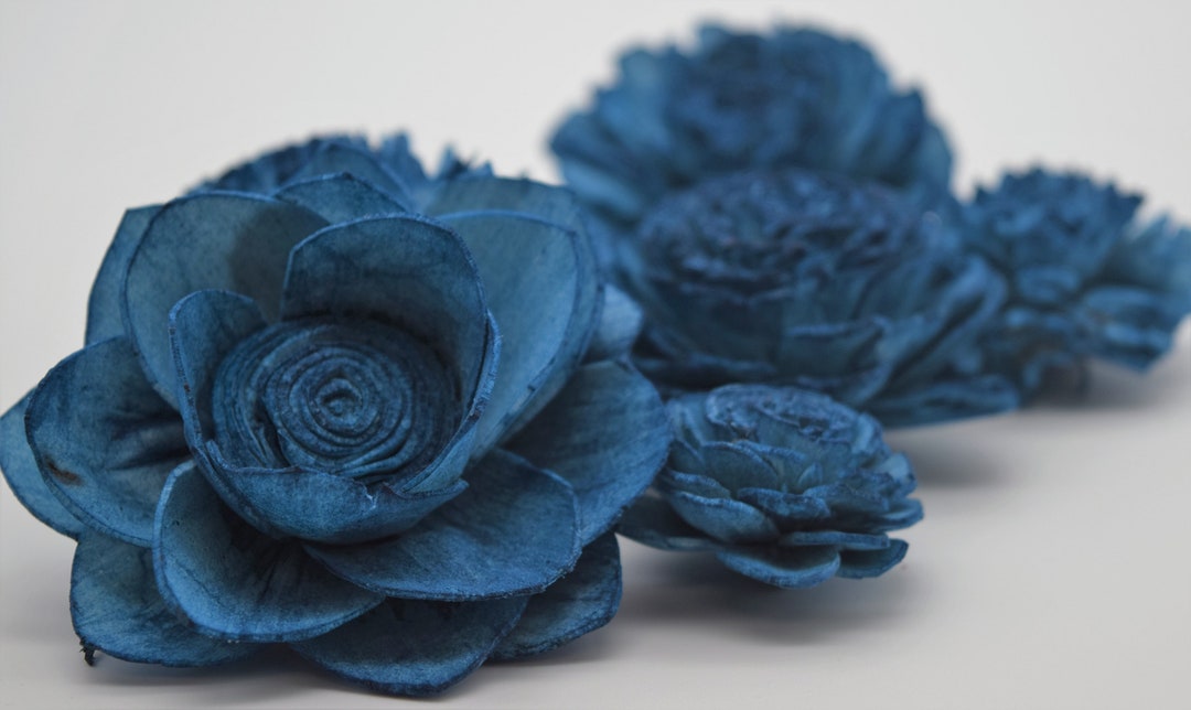Sola Wood Flowers, Blue Flowers, Wood Flower, Blue Wedding Decor, Craft ...