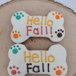 Hello Fall, Large Dog Bone, Fall Dog Cookies, Hello Fall Dog Bone, Dog ...
