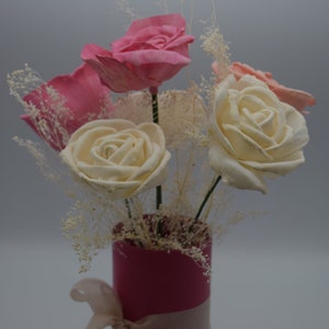 Sola Roses, Forever Flowers, Half Dozen Sola Wood Rose Bouquet ...