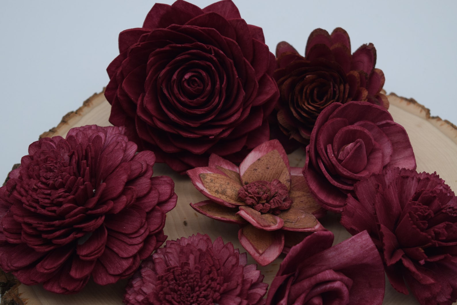 Wine Sola Wood Flowers, Wooden Sola Flowers, Forever Flowers, DIY ...