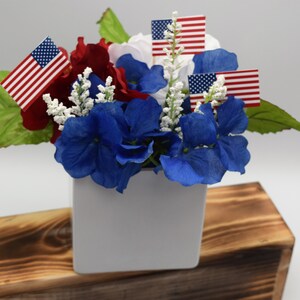 Patriotic Floral Arrangement, Red White & Blue, Patriotic Home Decor ...