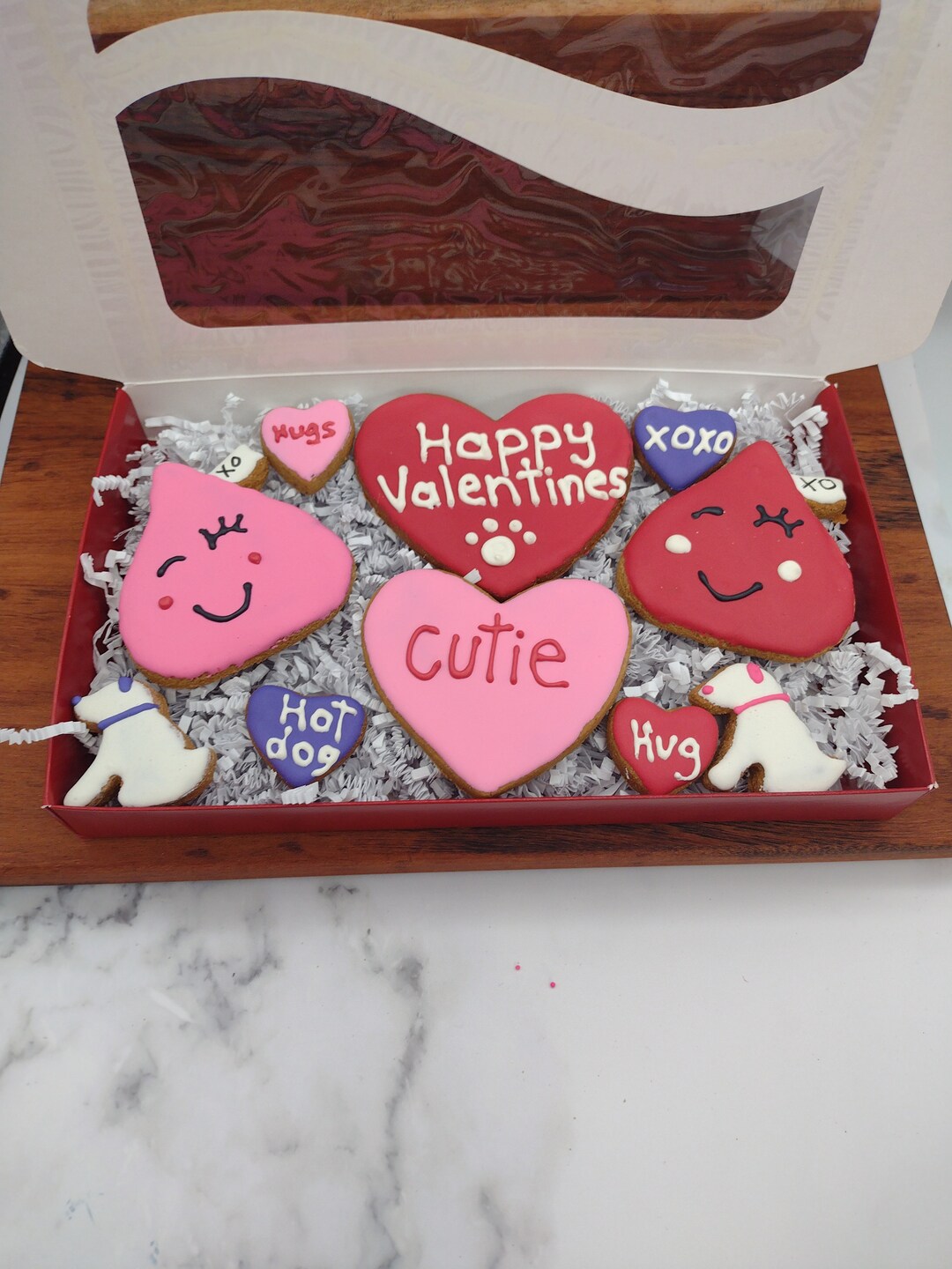 Valentine Dog Treat Box, Valentine Gift Box, Dog Cookies, Dog Bakery ...