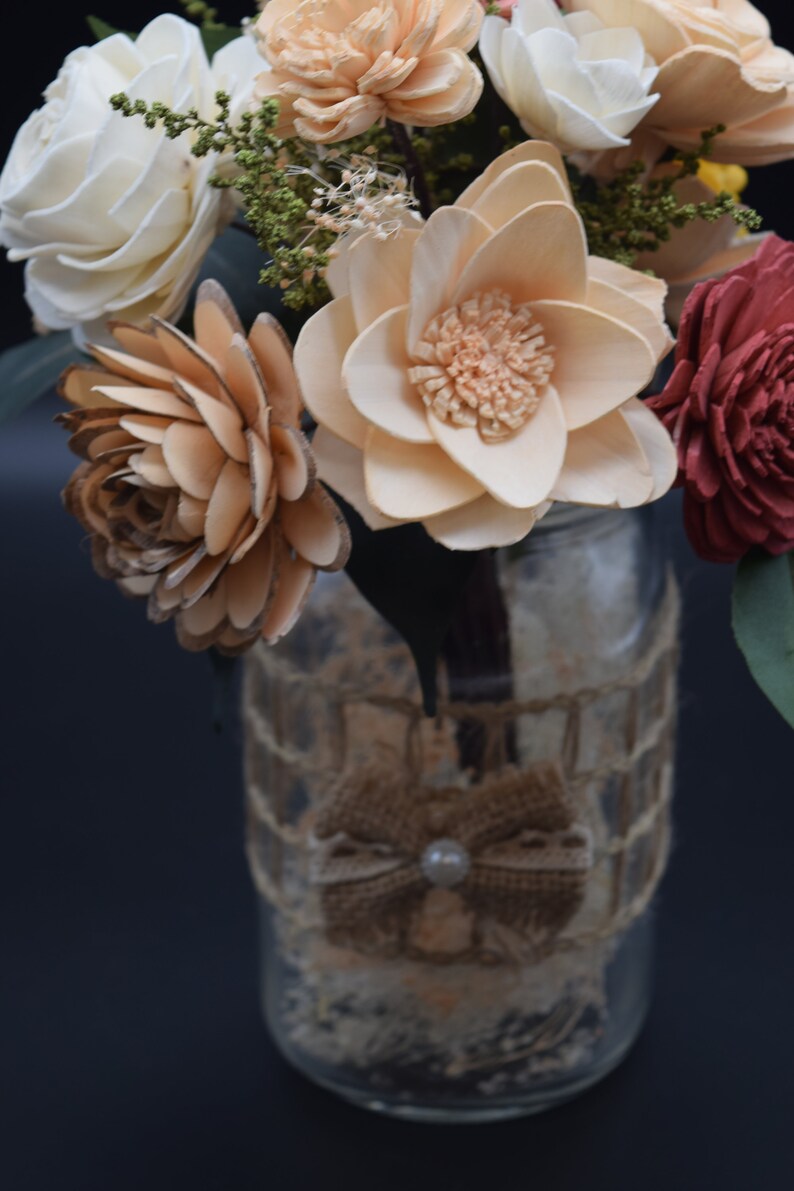 Farmhouse Flower Arrangement, Rustic Farmhouse Centerpiece, Farmhouse ...