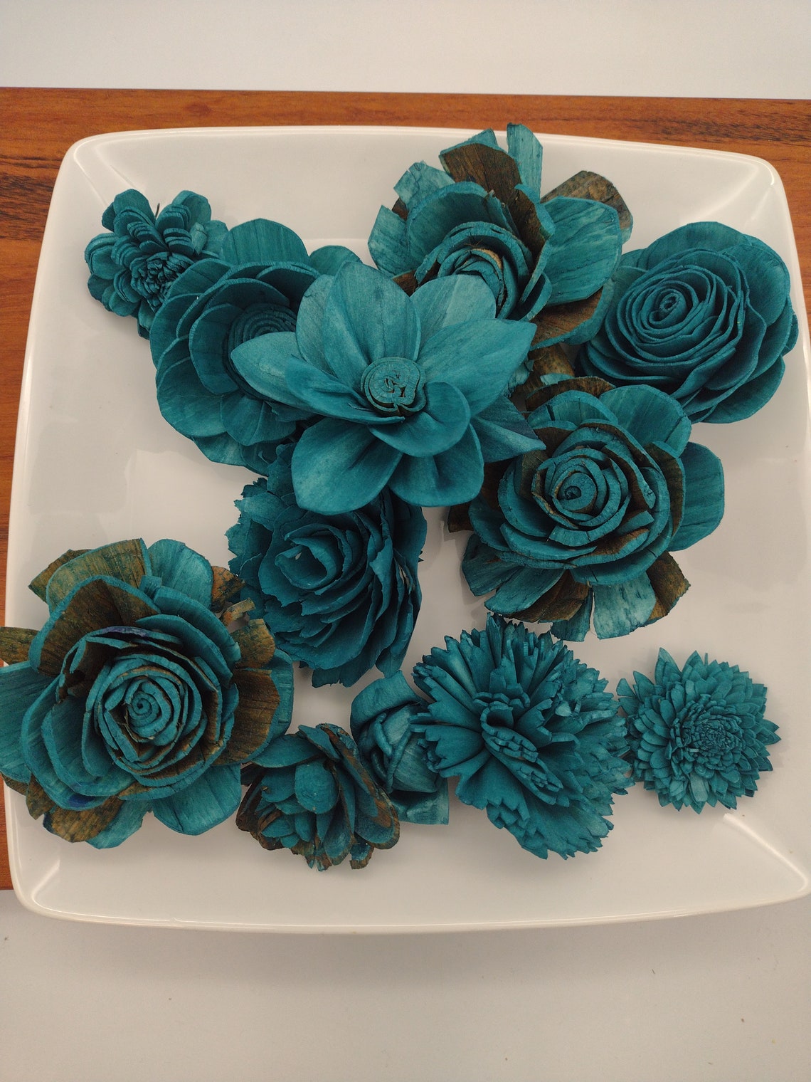 Sola Wood Flowers, Assortment Teal Flowers, Wood Flower, Teal Decor ...