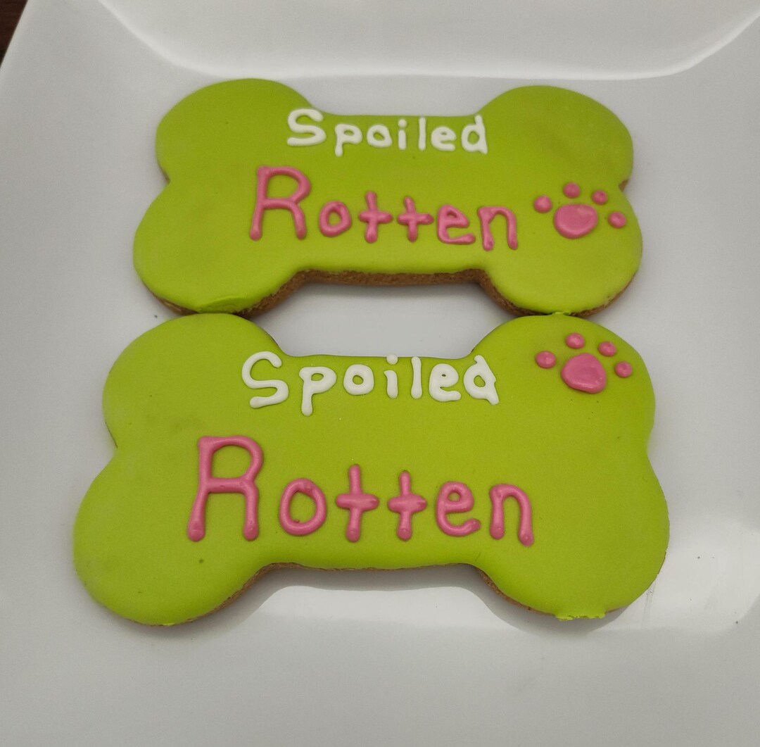 Dog Bone Cookie, Funny Dog Sayings, Spoiled Rotten Dog, Dog Cookies ...
