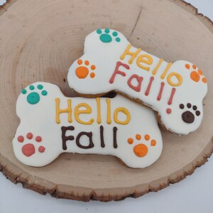 Hello Fall, Large Dog Bone, Fall Dog Cookies, Hello Fall Dog Bone, Dog ...