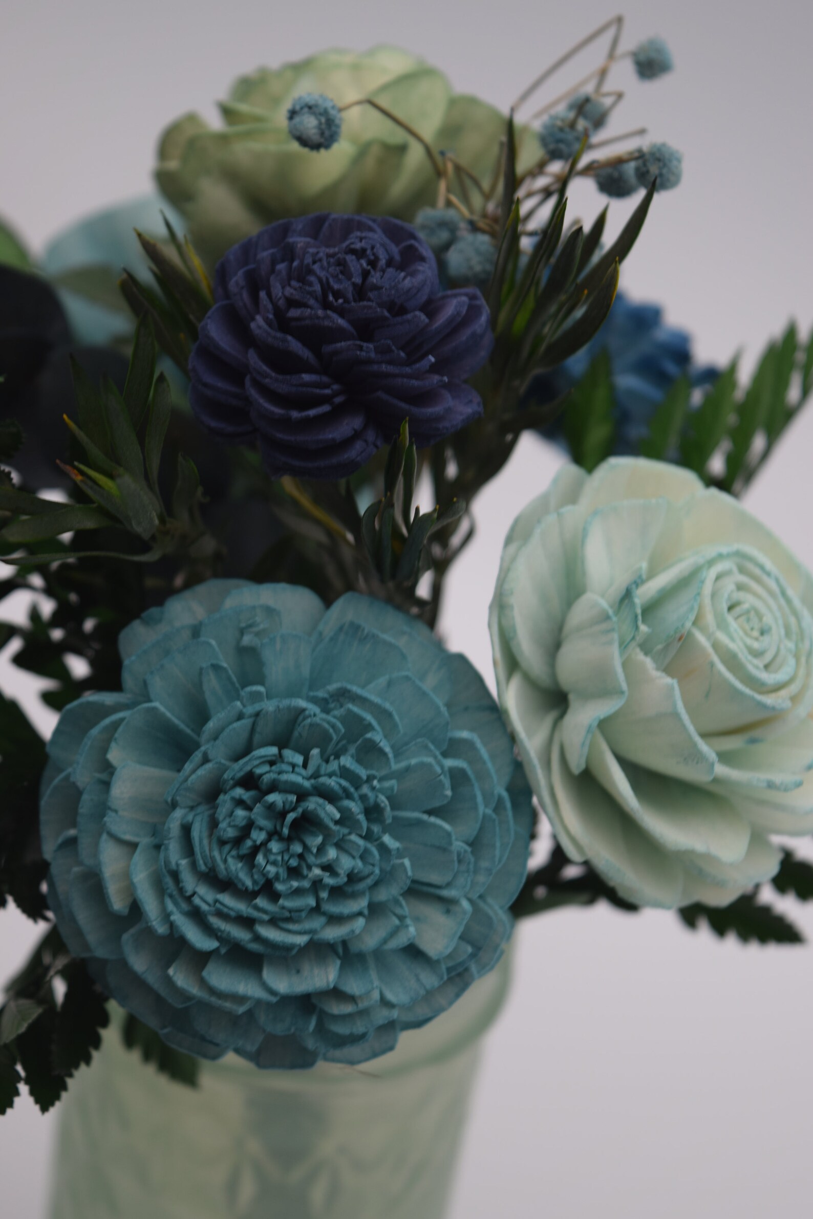 Sola Wood Flower Arrangement Blue Wood Flowers Wood Bouquet - Etsy
