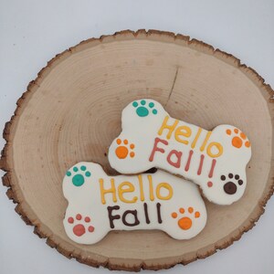 Hello Fall, Large Dog Bone, Fall Dog Cookies, Hello Fall Dog Bone, Dog ...