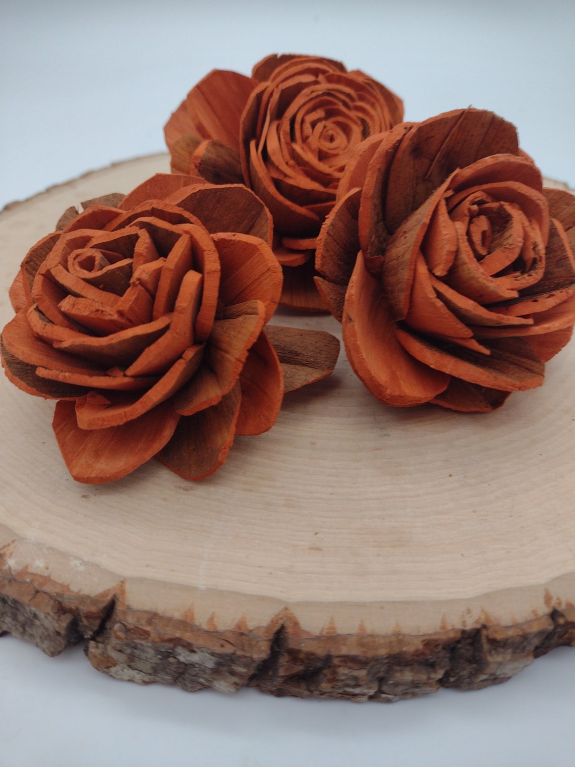 Sola Wood Roses Burnt Orange Flowers Rose Wood Flowers - Etsy