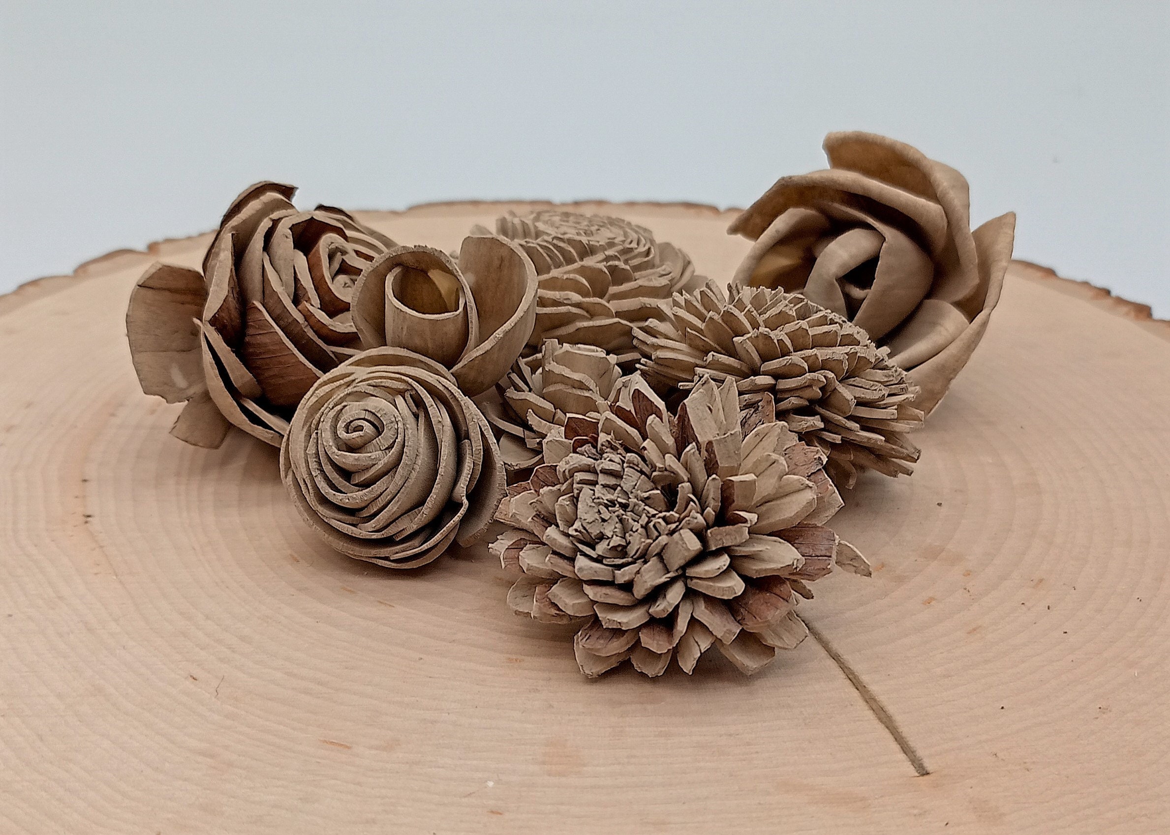 Small Sola Wood Flowers Tiny Wood Flowers Home Decor Wooden | Etsy