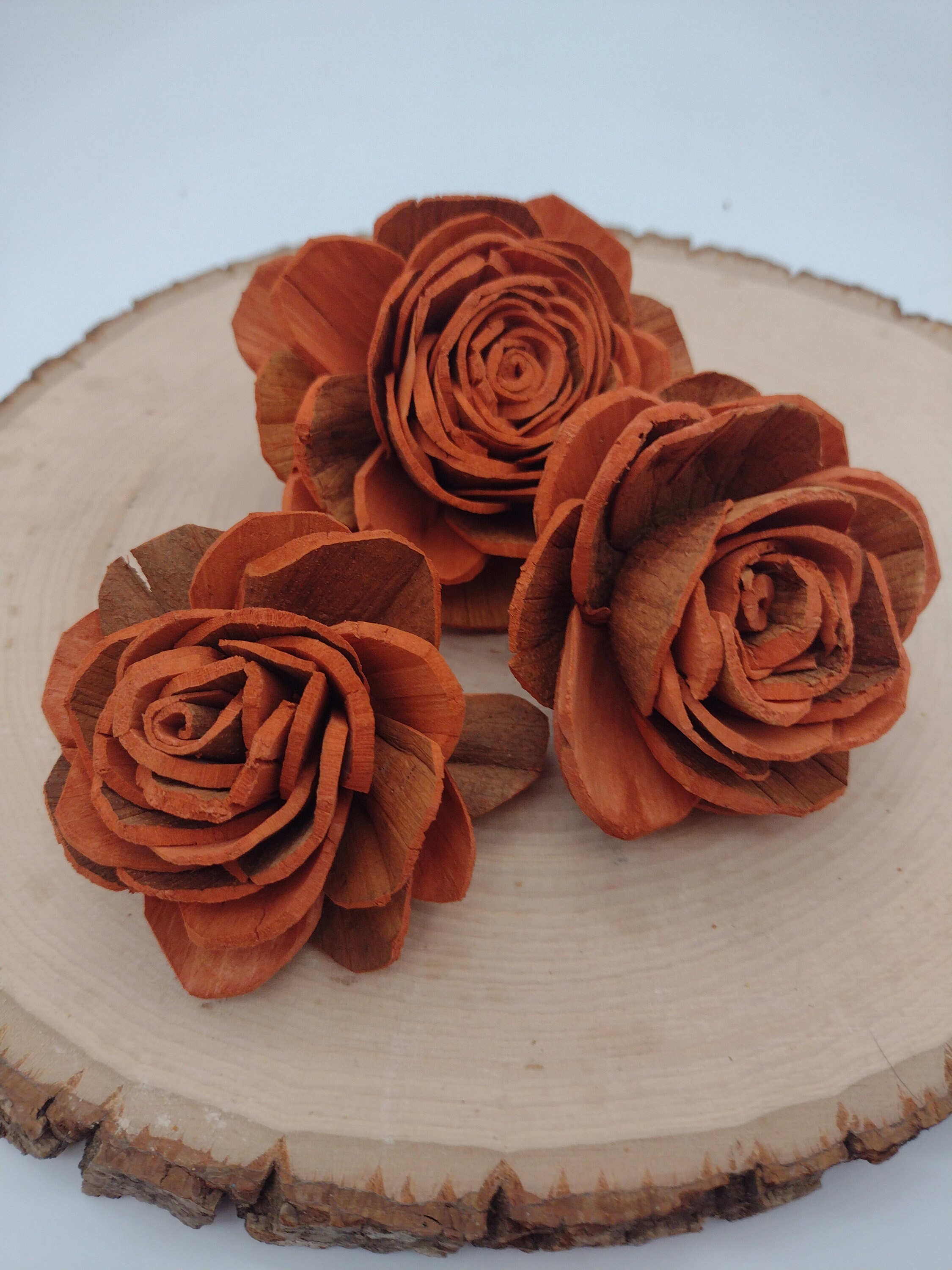 Sola Wood Roses Burnt Orange Flowers Rose Wood Flowers - Etsy