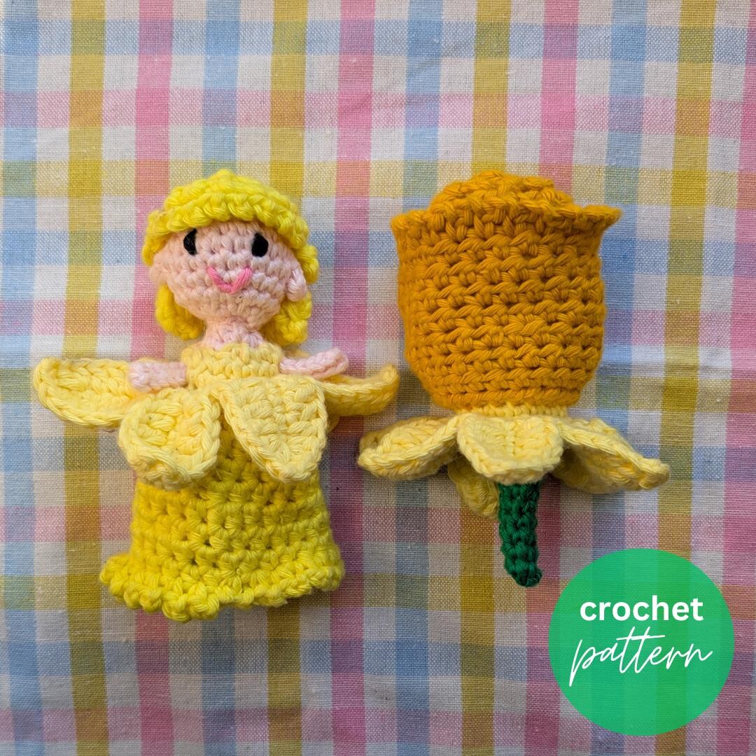 Reversible 2in1 Daffodil Flower Doll Crochet Pattern, No Sew Crochet ...