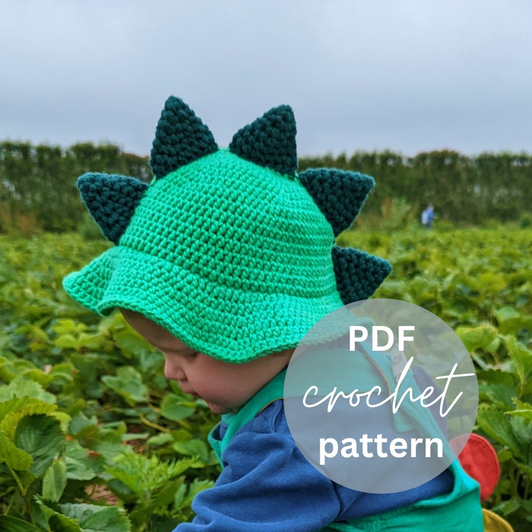Crochet Dinosaur Sunhat Pattern: Easy Dino Bucket Hat (PDF Pattern) - Etsy