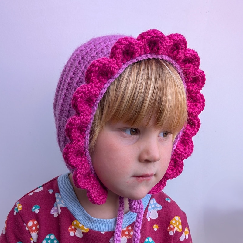 Rainbow Knitted Bonnet - Etsy UK