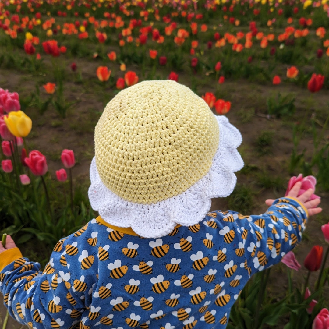 Daisy Sunhat, Crochet Sunhat, Flower Baby Hat, Daisy Flower Sunhat ...