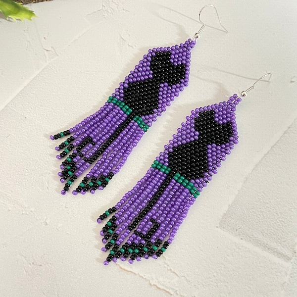 Cat Beaded Earrings - Etsy