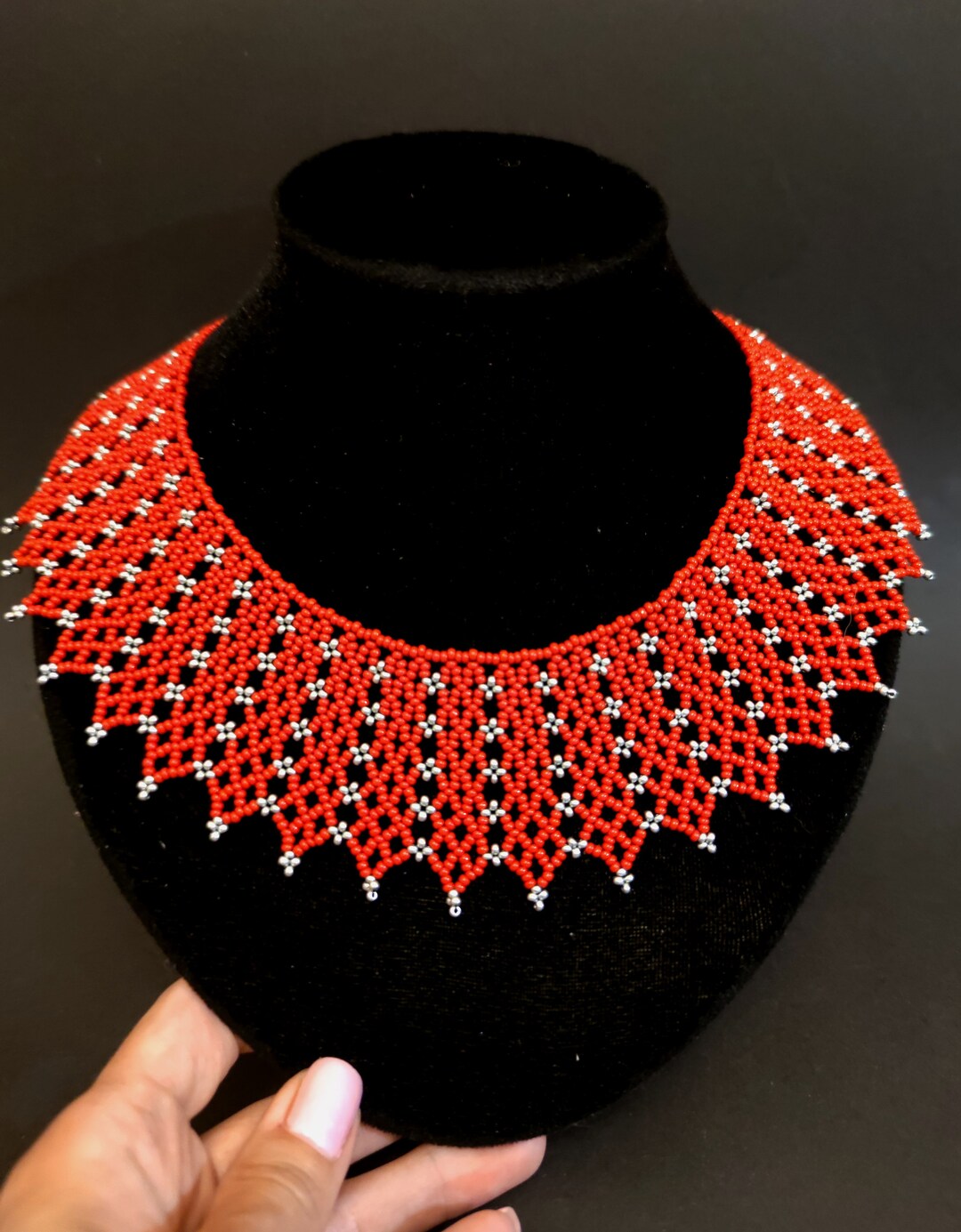 Red Silver Dissent Collar RBG Ruth Bader Ginsburg Beaded - Etsy