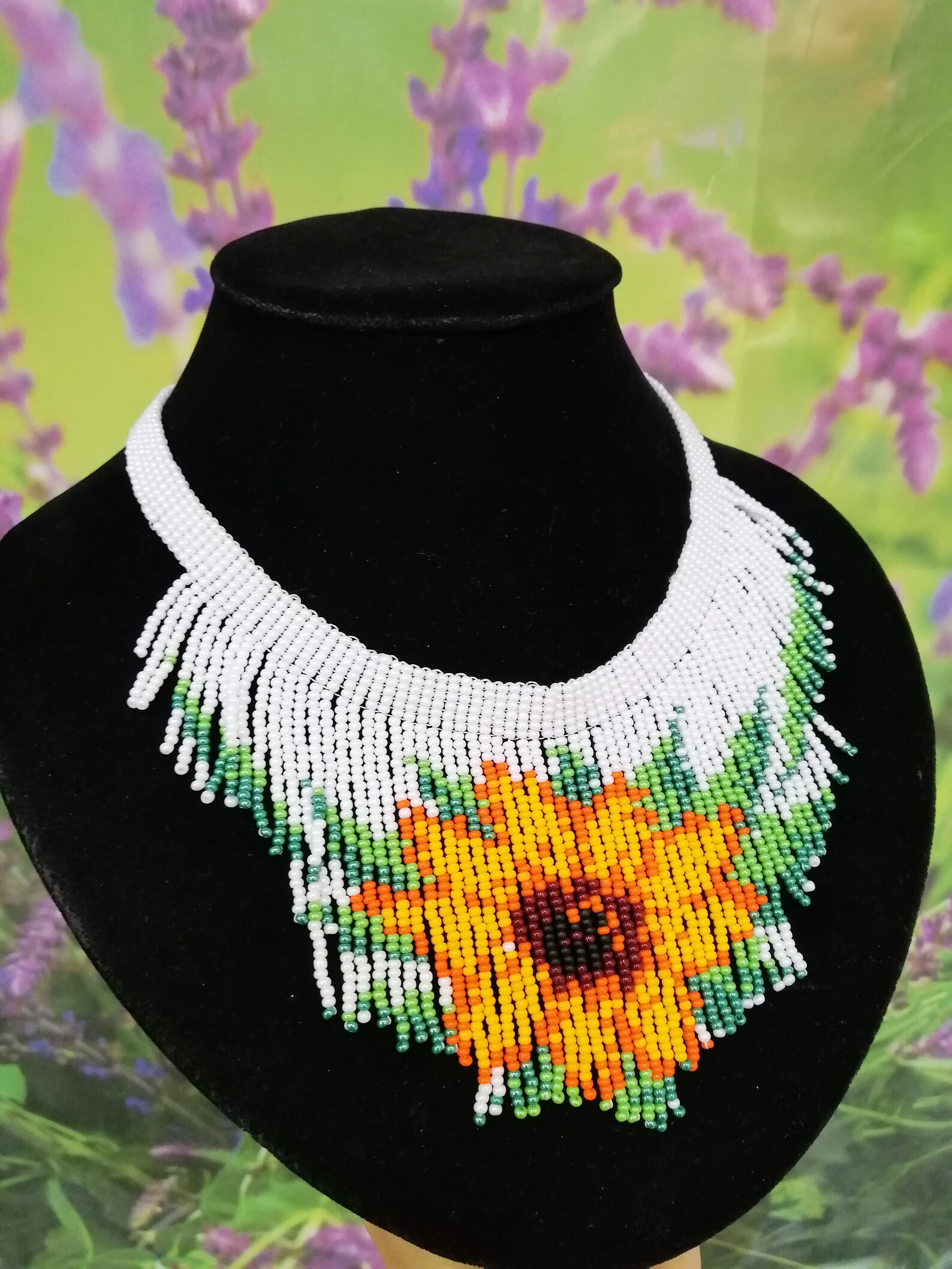 Unique Yellow Sunflower Necklace Native American Necklace - Etsy