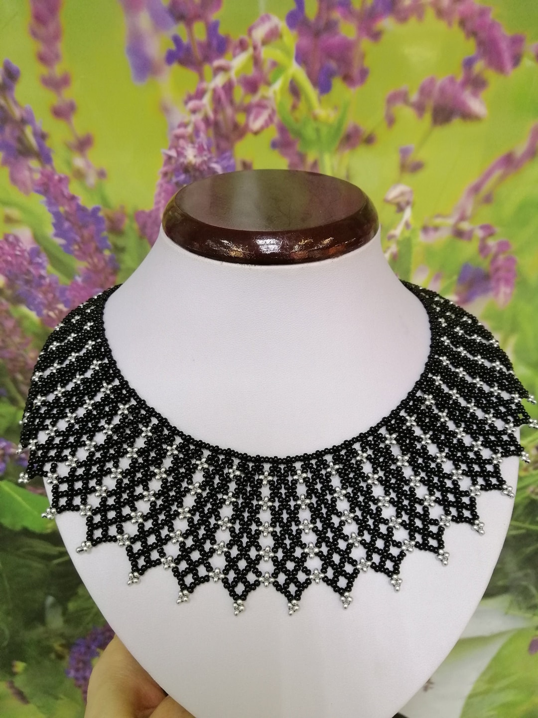 Black Silver Dissent Collar RBG Ruth Bader Ginsburg Beaded Collar ...