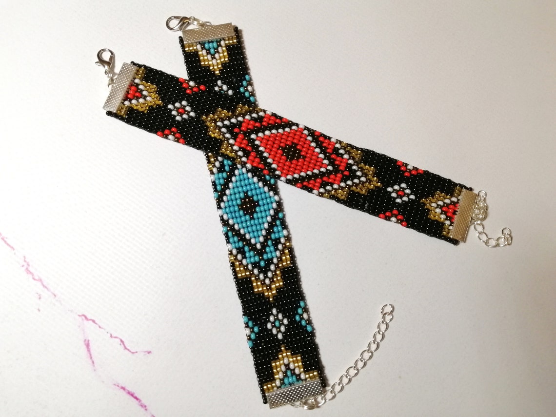 Aztec Bracelet Braided Beaded Bracelet Native American | Etsy