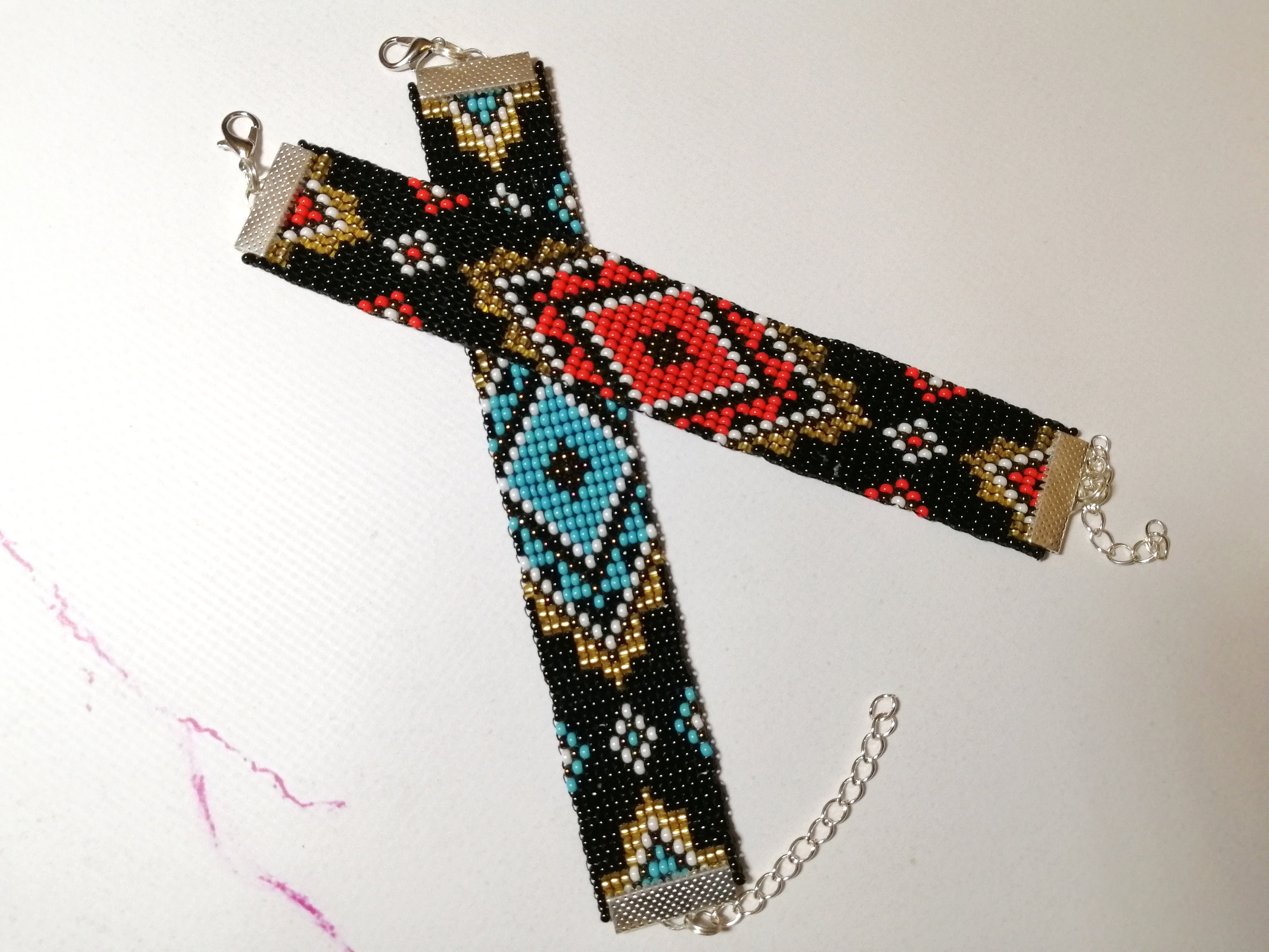 Aztec Bracelet Braided Beaded Bracelet Native American | Etsy