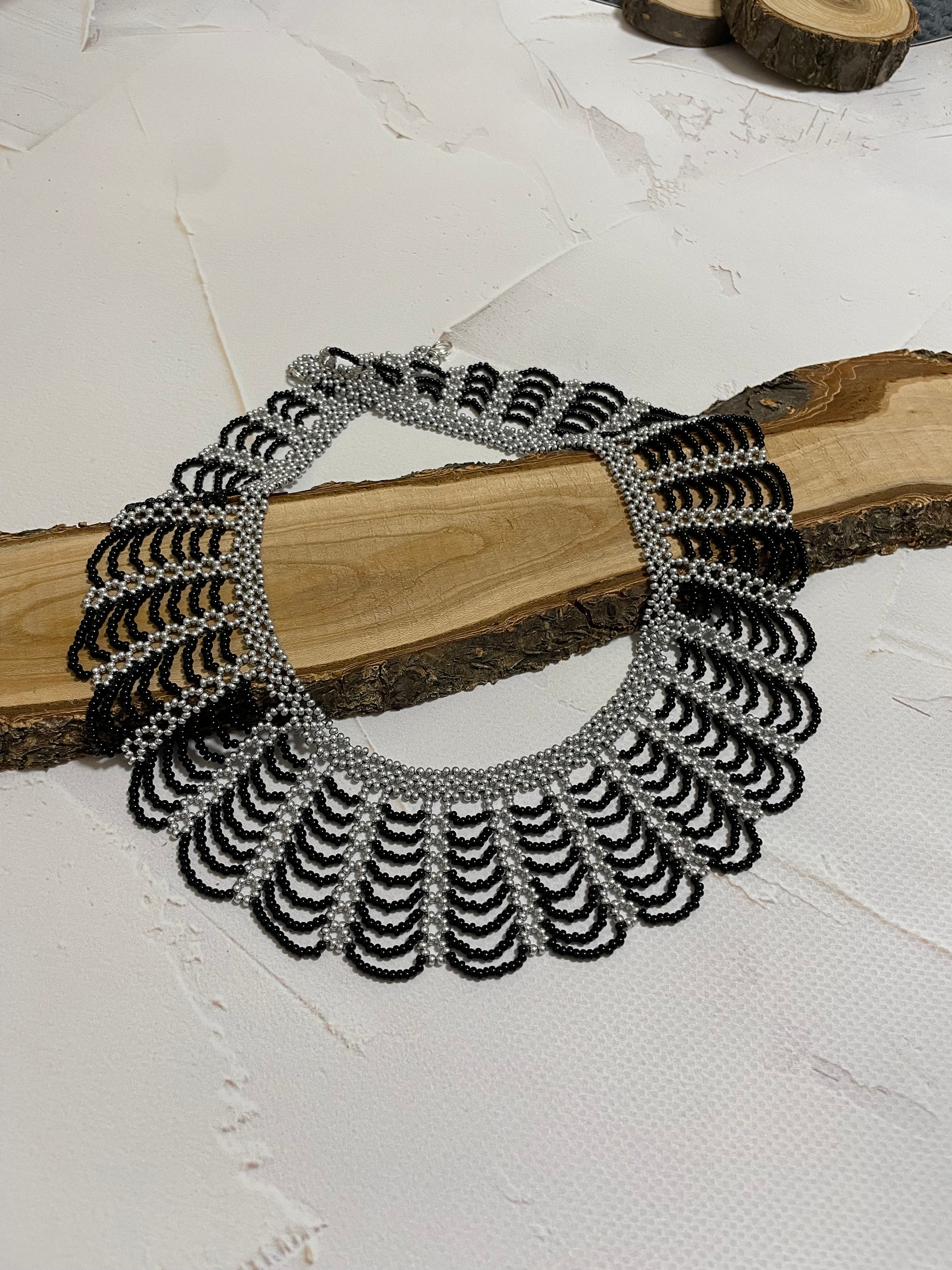 Black Silver Collar RBG Dissent Collar Ruth Bader Ginsburg Beaded ...
