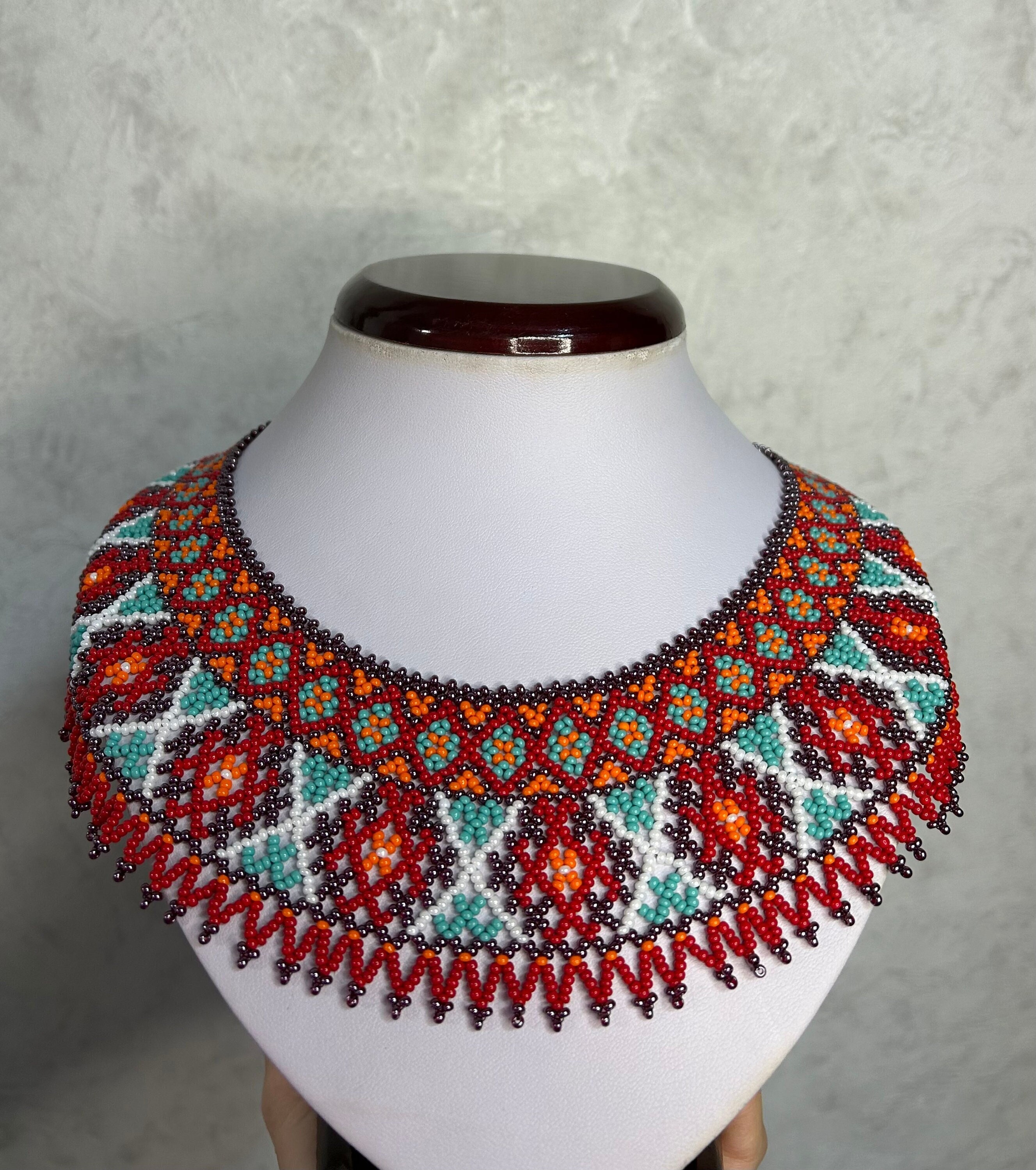 Native american beaded collar necklace store