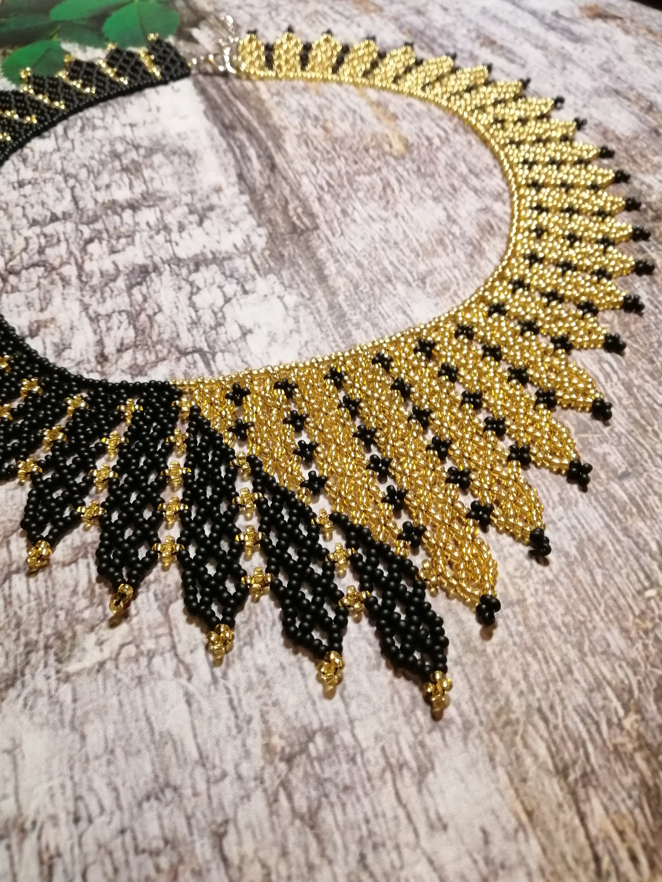 Black Gold Beaded Collar Victorian Style RBG Ruth Bader - Etsy