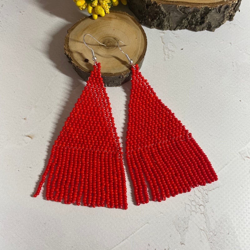 Big Red Earrings - Etsy