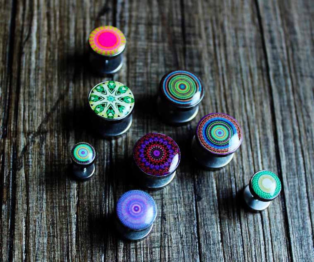 16G Faux Ear Plugs Screw on Cheater Earrings Fake Gauge Earrings Vital ...