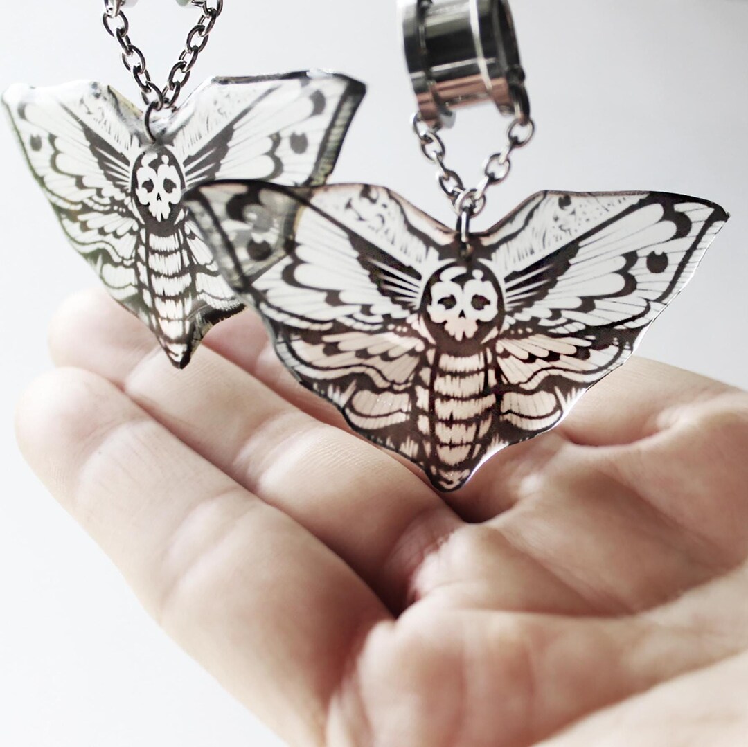 Hawk Moth Ear Weights: Dangle Plugs for Stretched Ears - Etsy