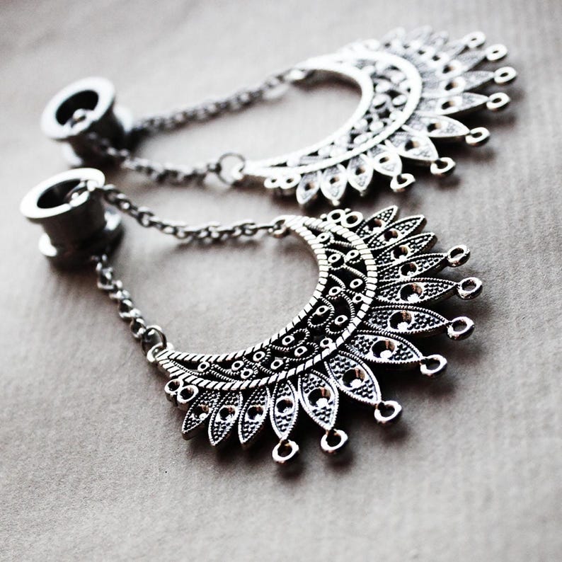 Ohr Gewichte für gestreckte Ohren | Dangle Gauge Schmuck | Leichtes ...