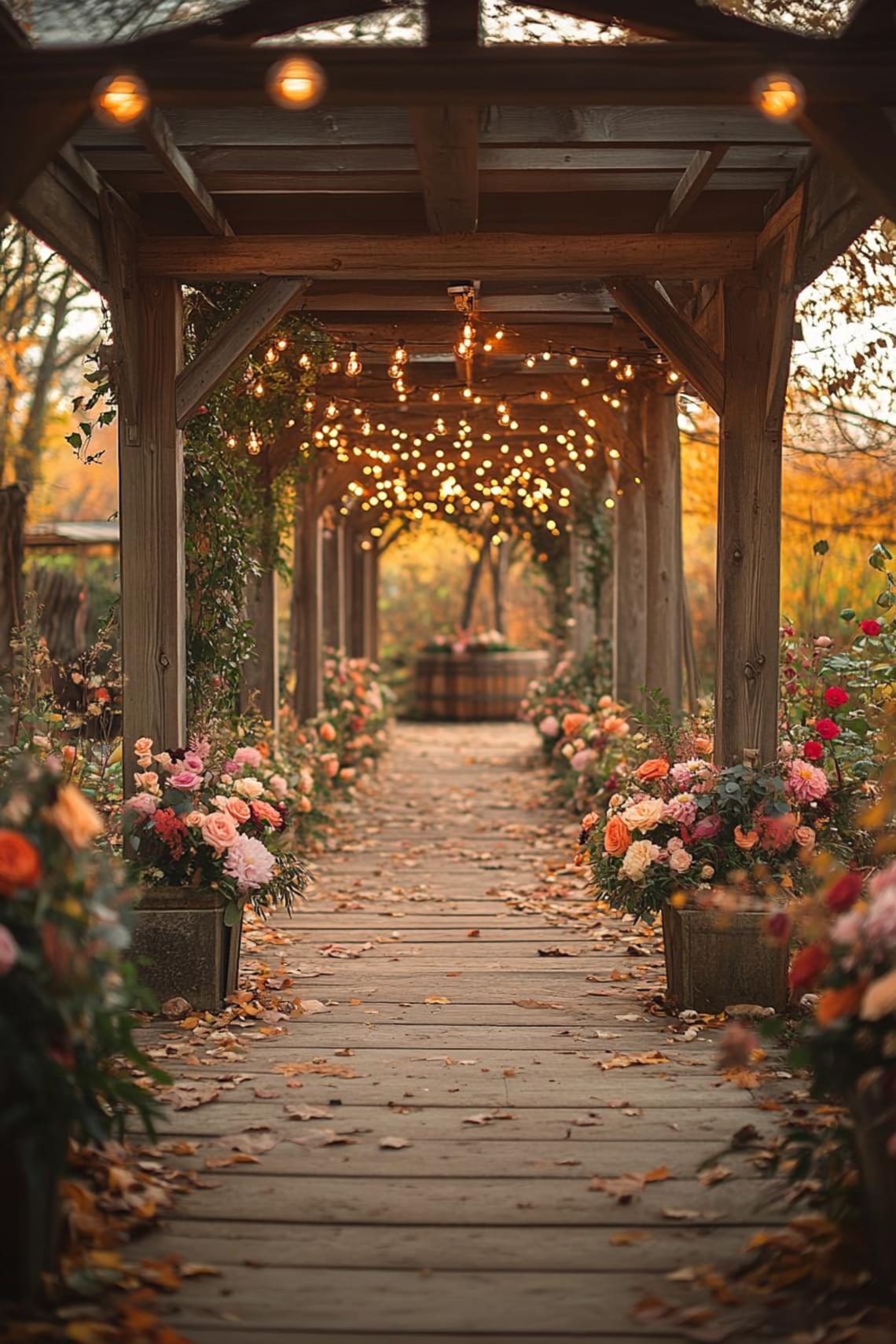 Autumn Garden Wedding Digital Backdrop Romantic Outdoor Venue for ...