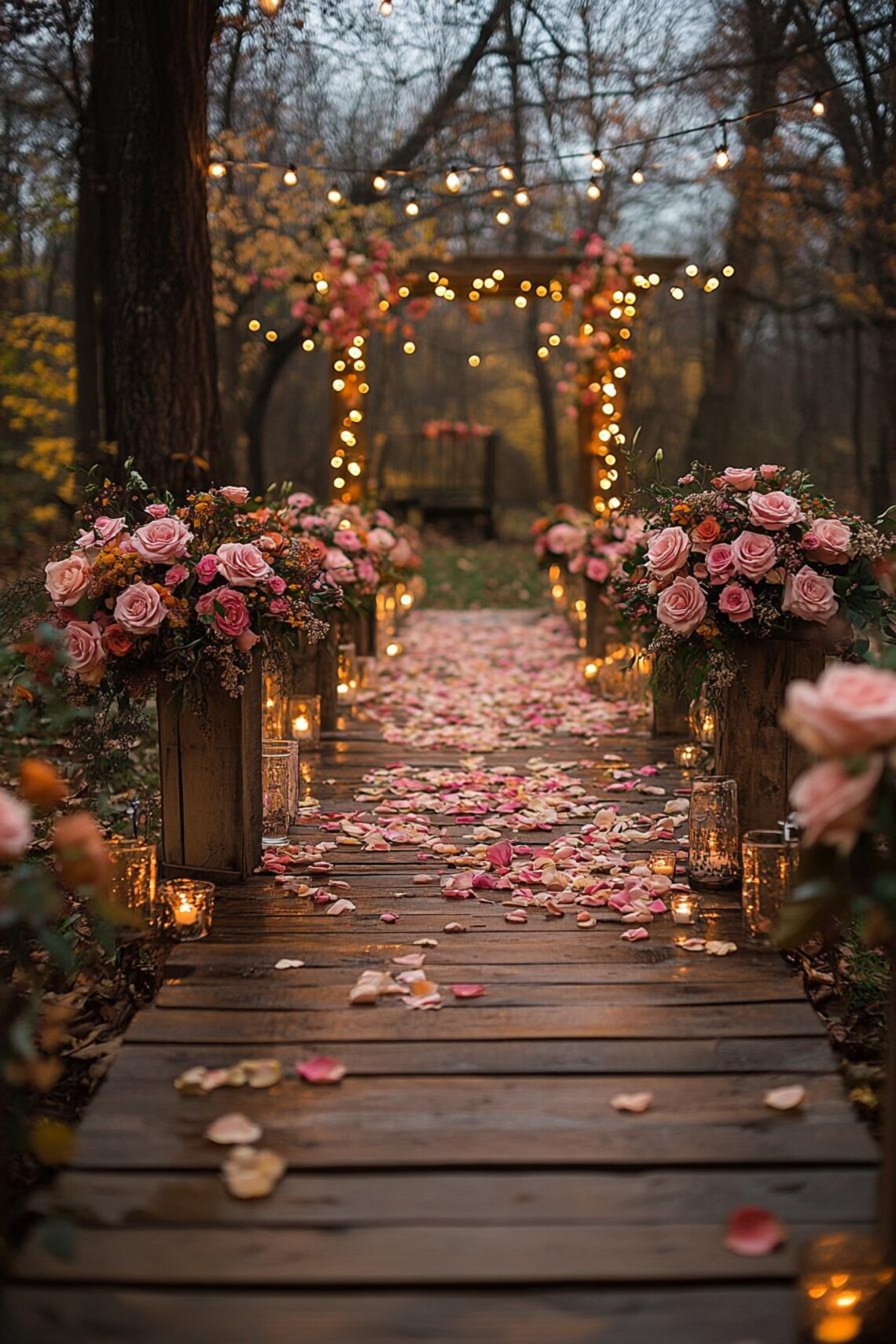 Enchanted Forest Wedding Digital Backdrop - Romantic Woodland Path for ...