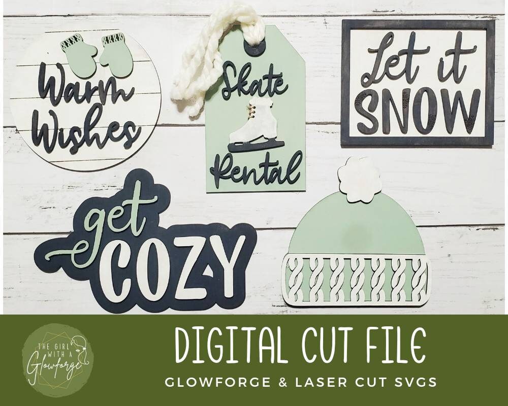 Glowforge SVG | Laser SVG File | Winter Tier Tray SVG | Laser | Wnter ...