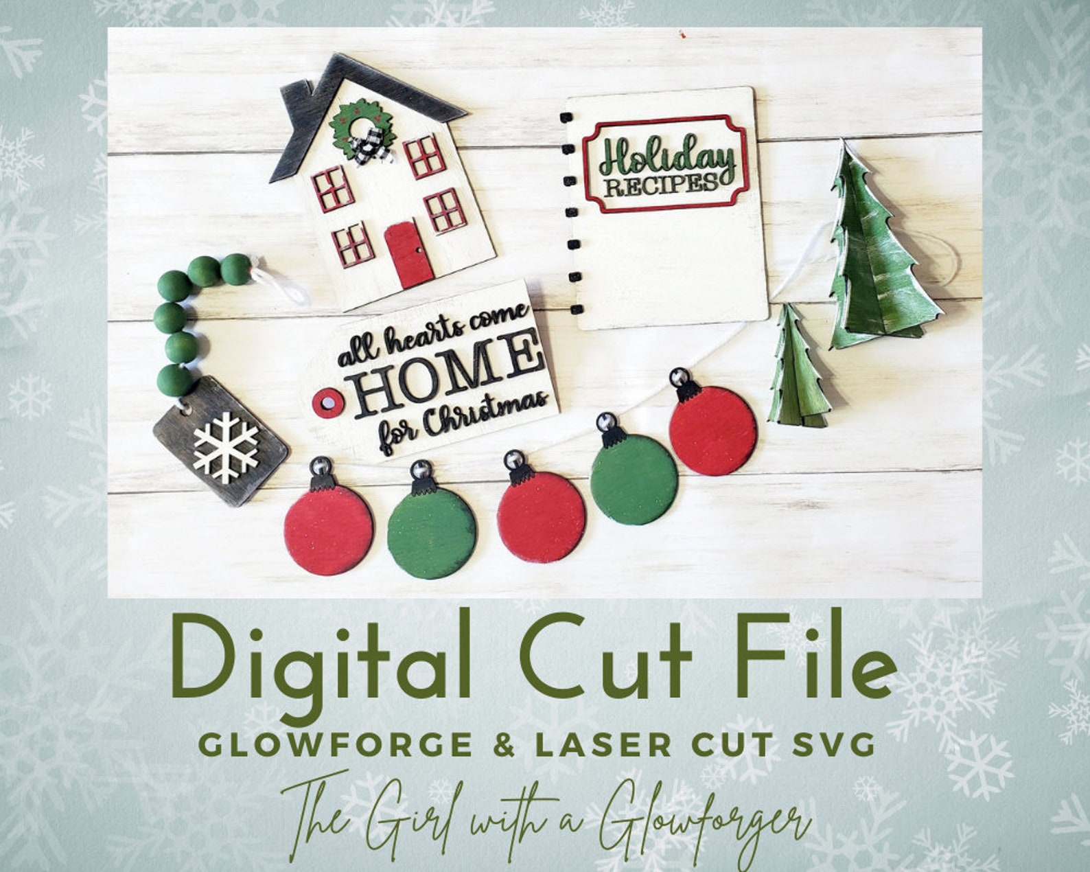 Glowforge SVG Laser SVG File Christmas SVG Holiday Laser - Etsy