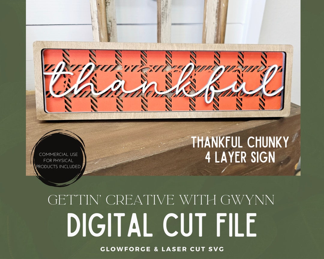 Fall Sign Laser SVG | Autumn Framed Laser Sign | Thankful Framed SVG ...