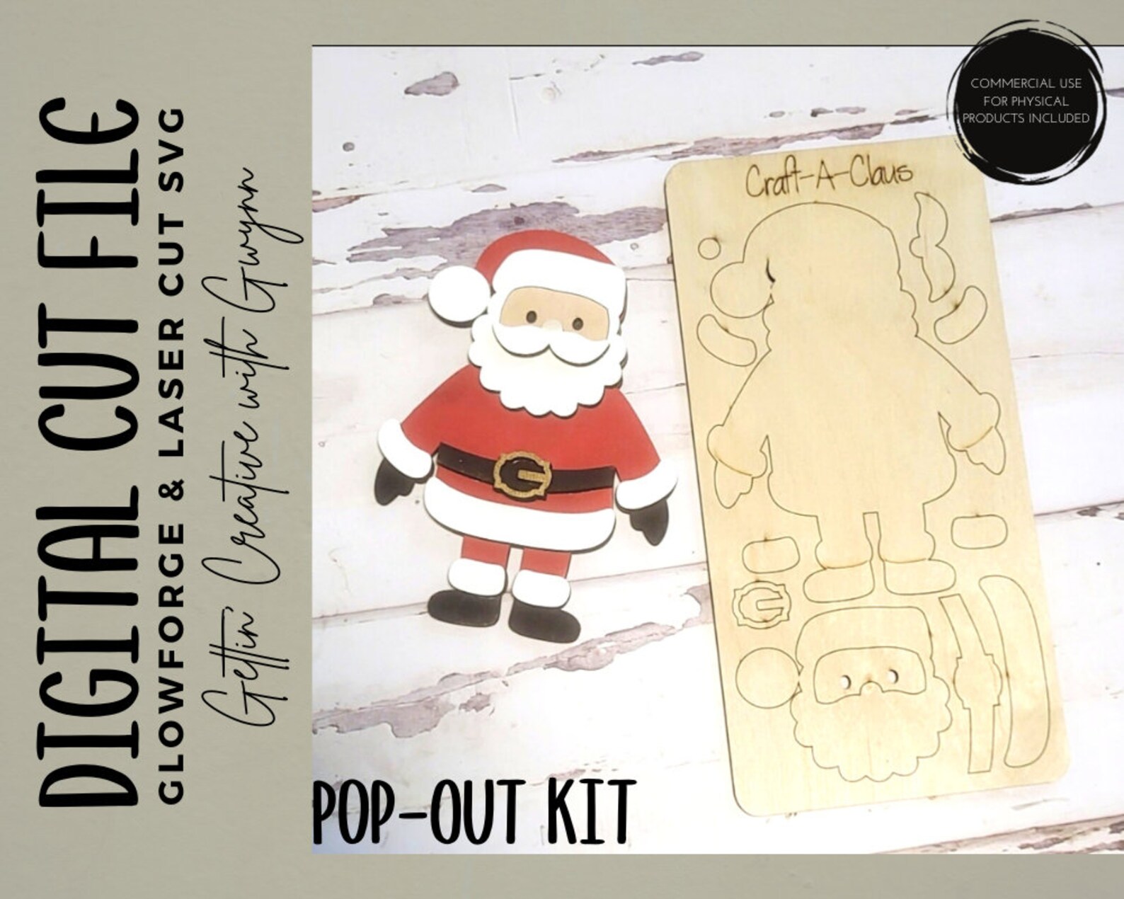 Laser Cut Kids Kit SVG | Santa Laser Kids Kit SVG | Santa Pop Out Kids ...