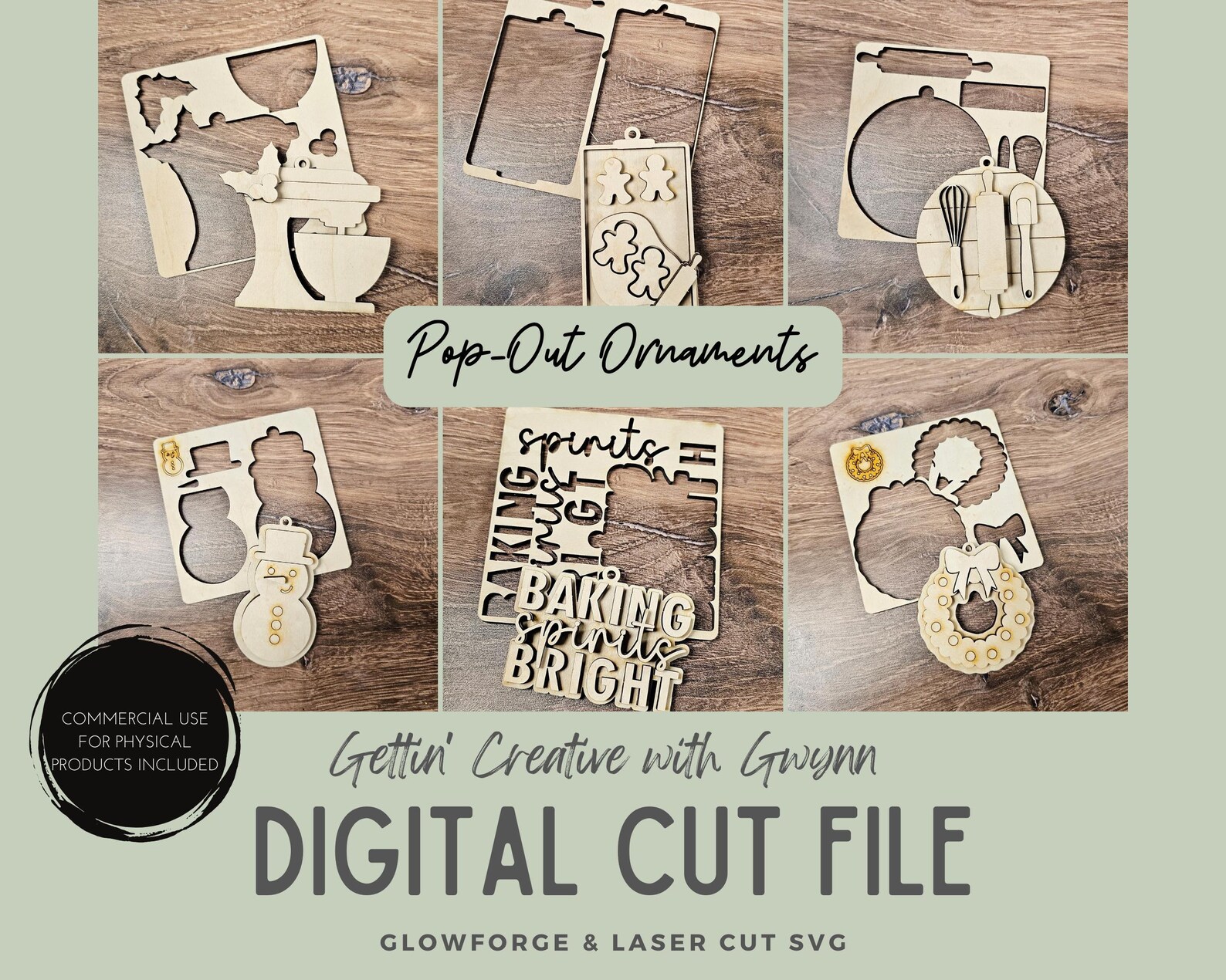 Pop Out Ornament Bundle Kit File | Laser Kit SVG File | Christmas Kit ...