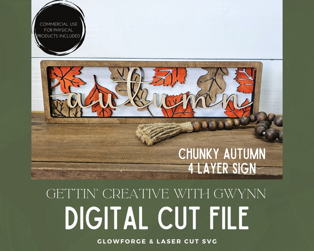 Fall Sign Laser SVG | Autumn Framed Laser Sign | Fall Leaves Framed SVG ...