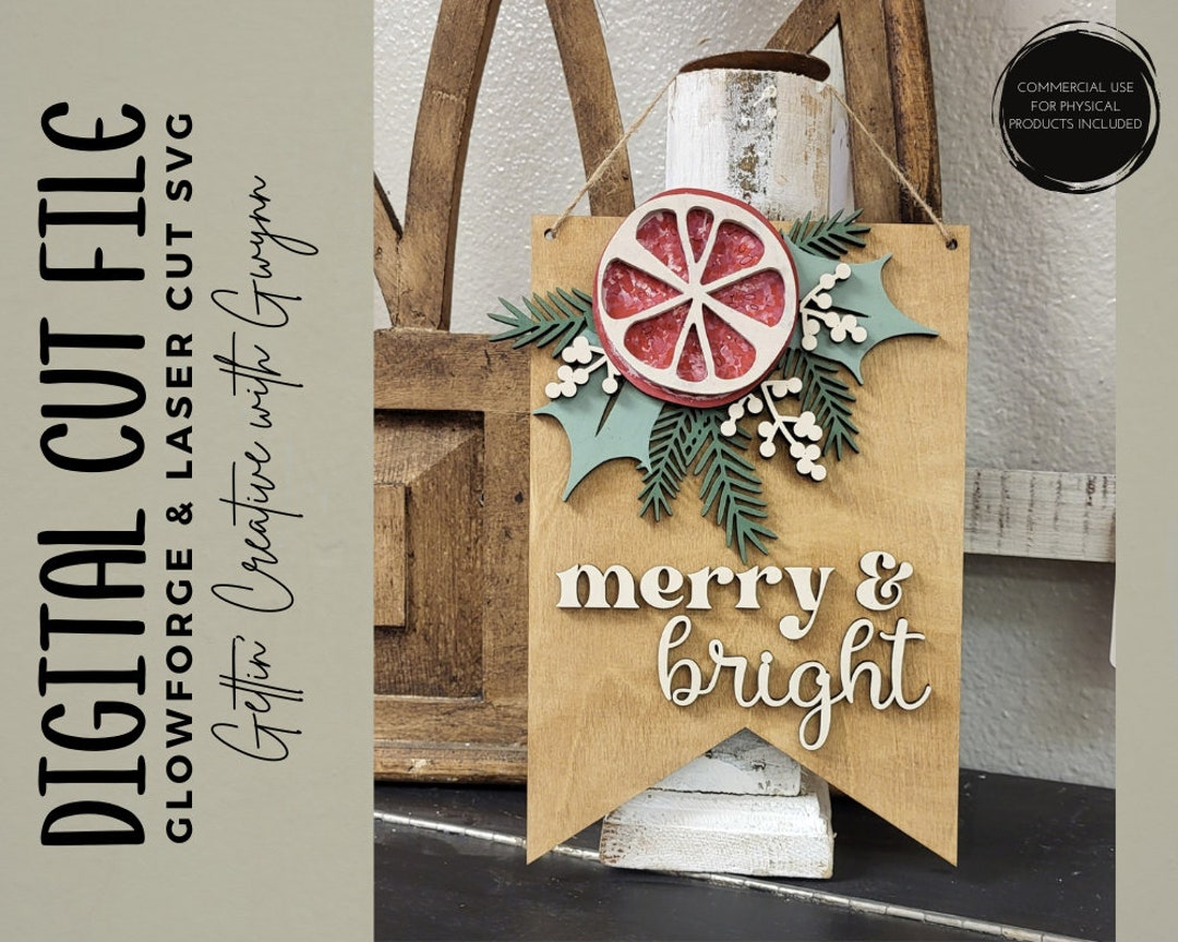 Laser Cut Christmas Sign SVG | Christmas Laser SVG Sign | Hygge Door ...