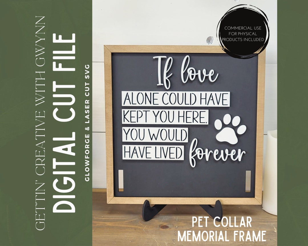Glowforge File | Laser SVG File | Pet Memorial SVG | Laser Dog Collar ...