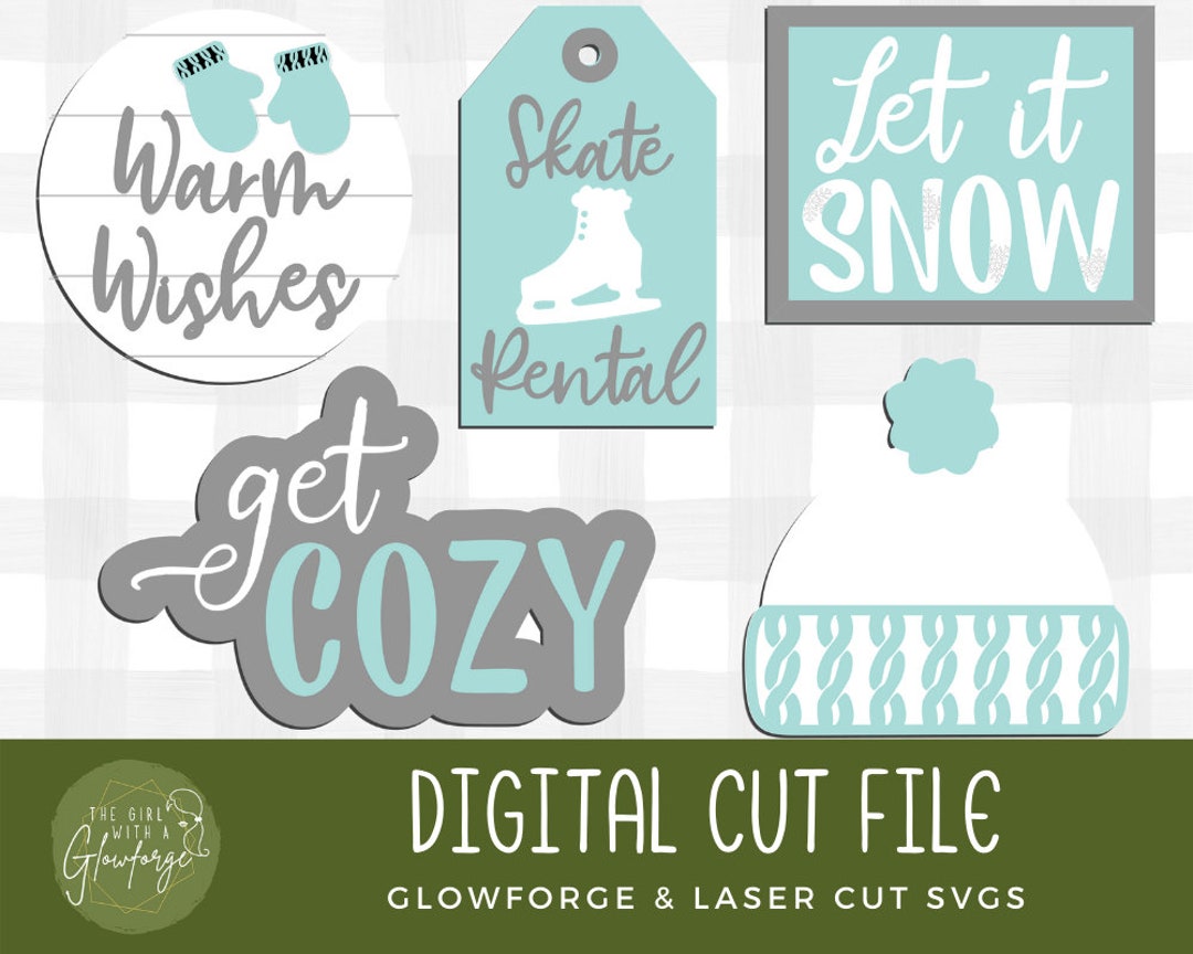 Glowforge SVG | Laser SVG File | Winter Tier Tray SVG | Laser | Wnter ...