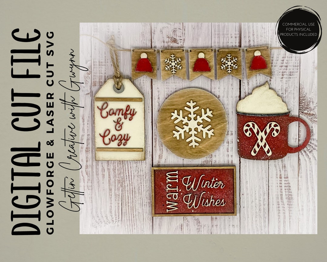 Glowforge SVG | Laser SVG File | Winter Tier Tray SVG | Laser | Wnter ...