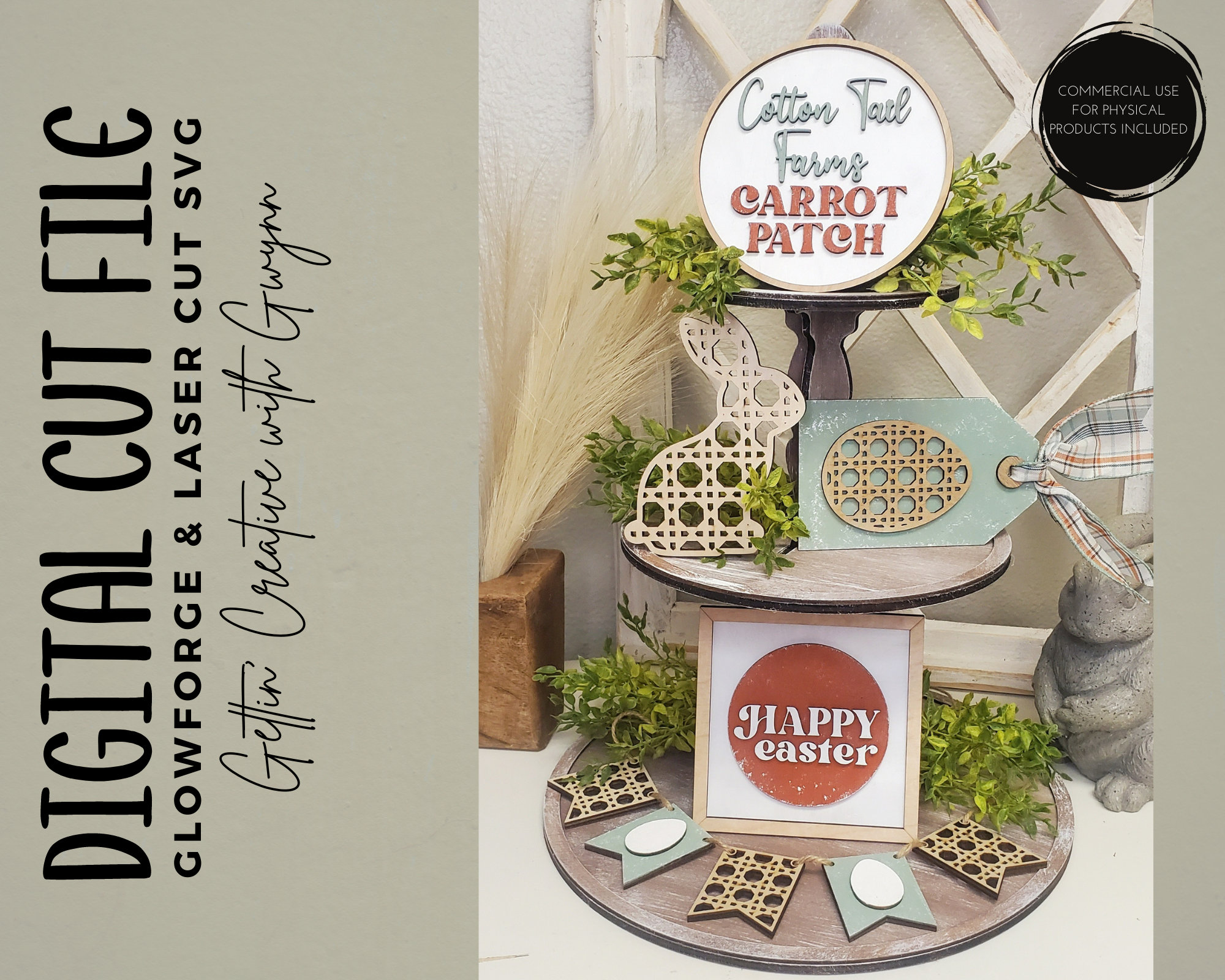 Glowforge File Laser SVG File Easter Tier Tray SVG Tier | Etsy