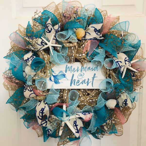 Beach Mesh Wreath - Etsy