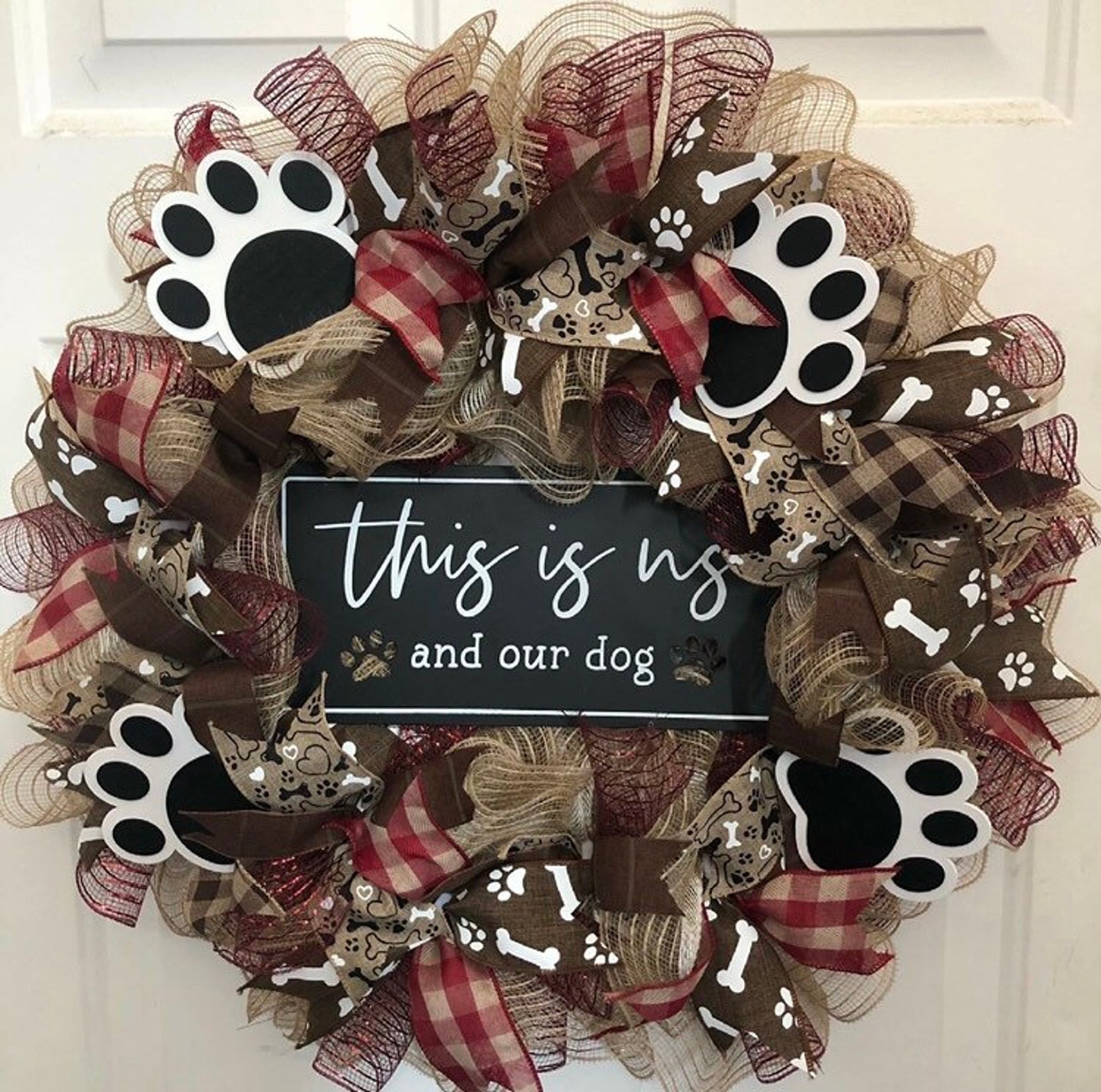 This is Us and Our Dog Deco Mesh Dog Themed Wreath - Etsy