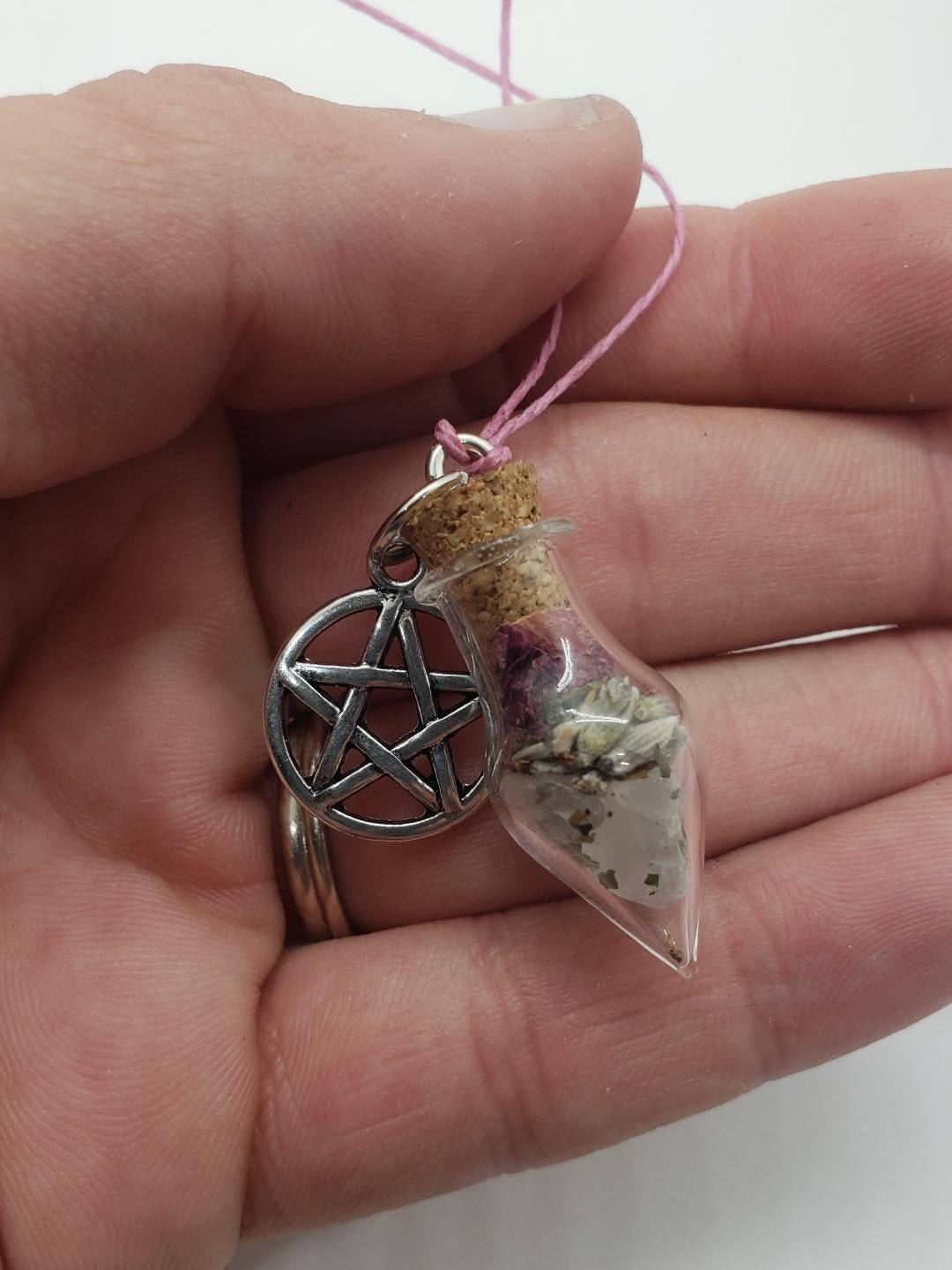 Happiness Happy Spell // Spell Jar Necklace // Pentacle | Etsy